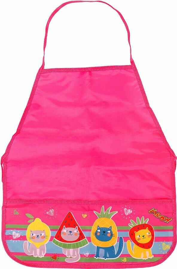 Фартук для труда Проф-пресс с 1 карманом, Фруктовые котята, полиэстер (Ф-1092)