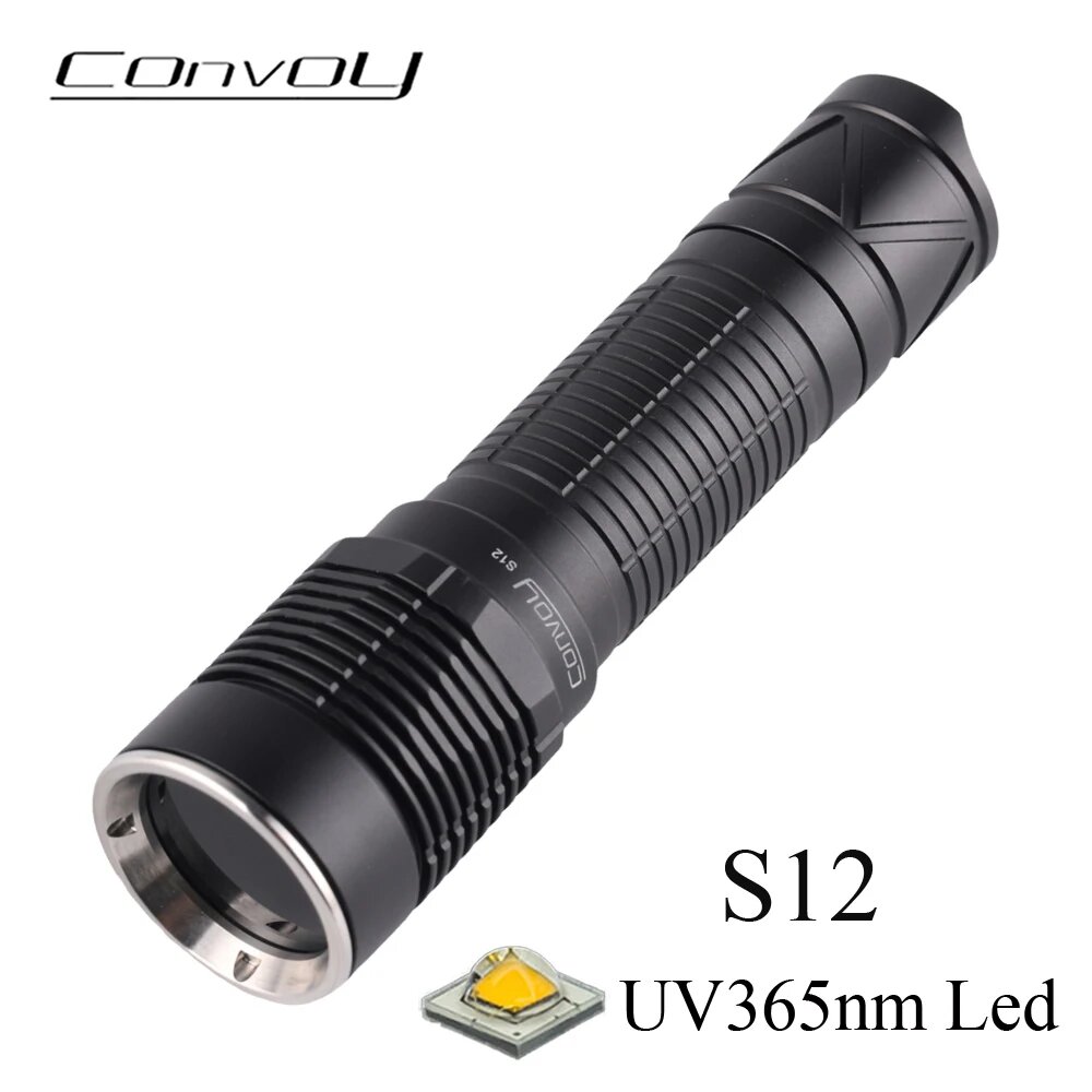 Фонарик Convoy S12 UV 365 нм With 21700 battery