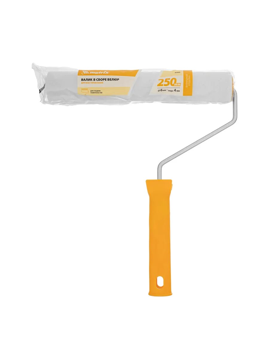 Валик Велюр, 250 мм, ворс 4 мм, D 36 мм, D р, MATRIX, 80889