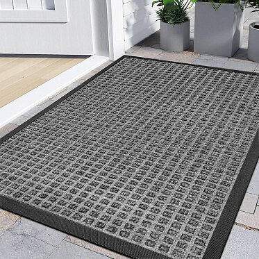 Грязезащитный ворсовой ковер Премиум — класса «Guzzler», серый, 1200х1800х10мм