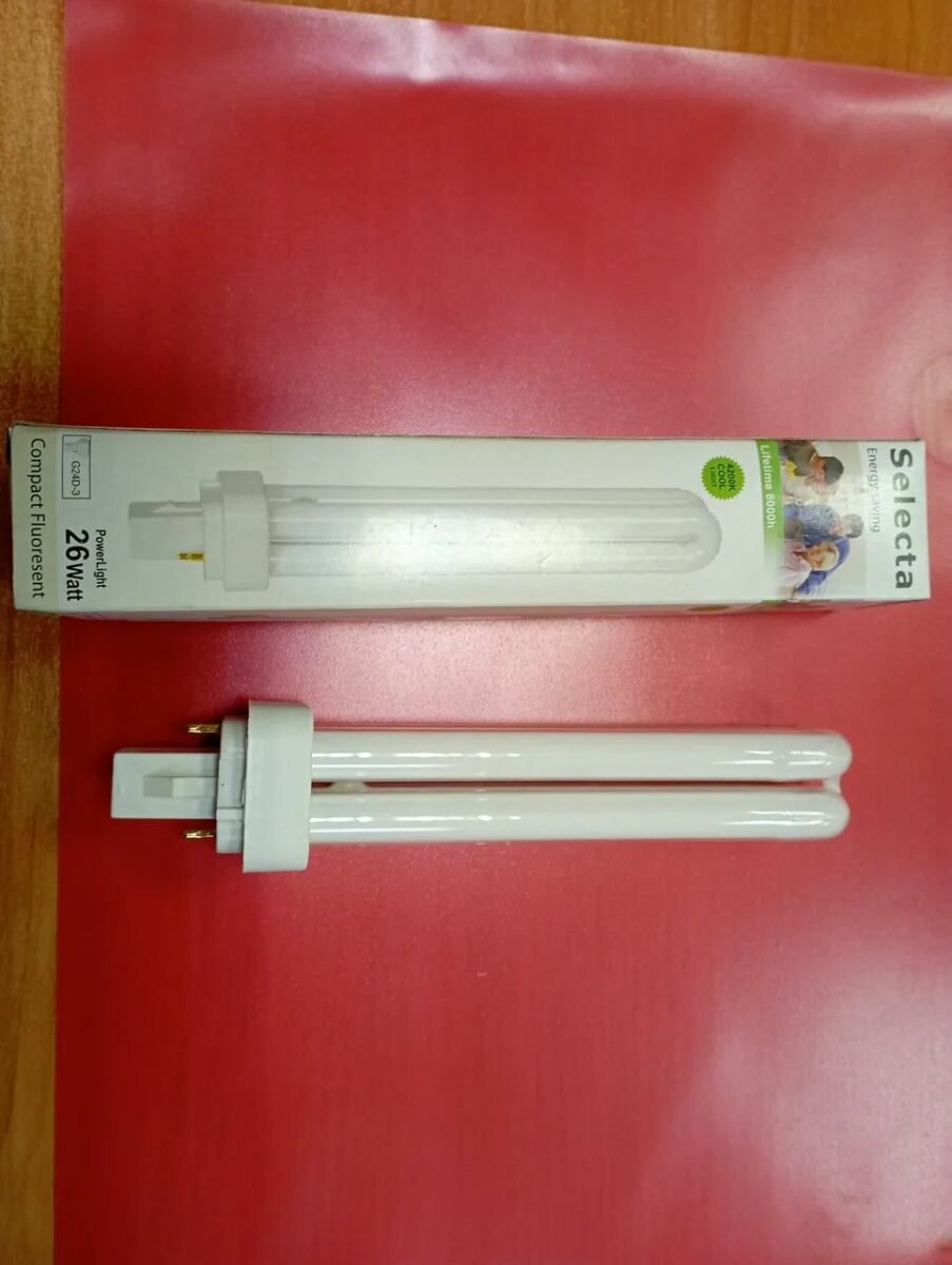 Лампа люминесцентная компактная PLC 26вт 4000K G24D-3 2p, 1560Лм, КЛЛ 26/840, 112640