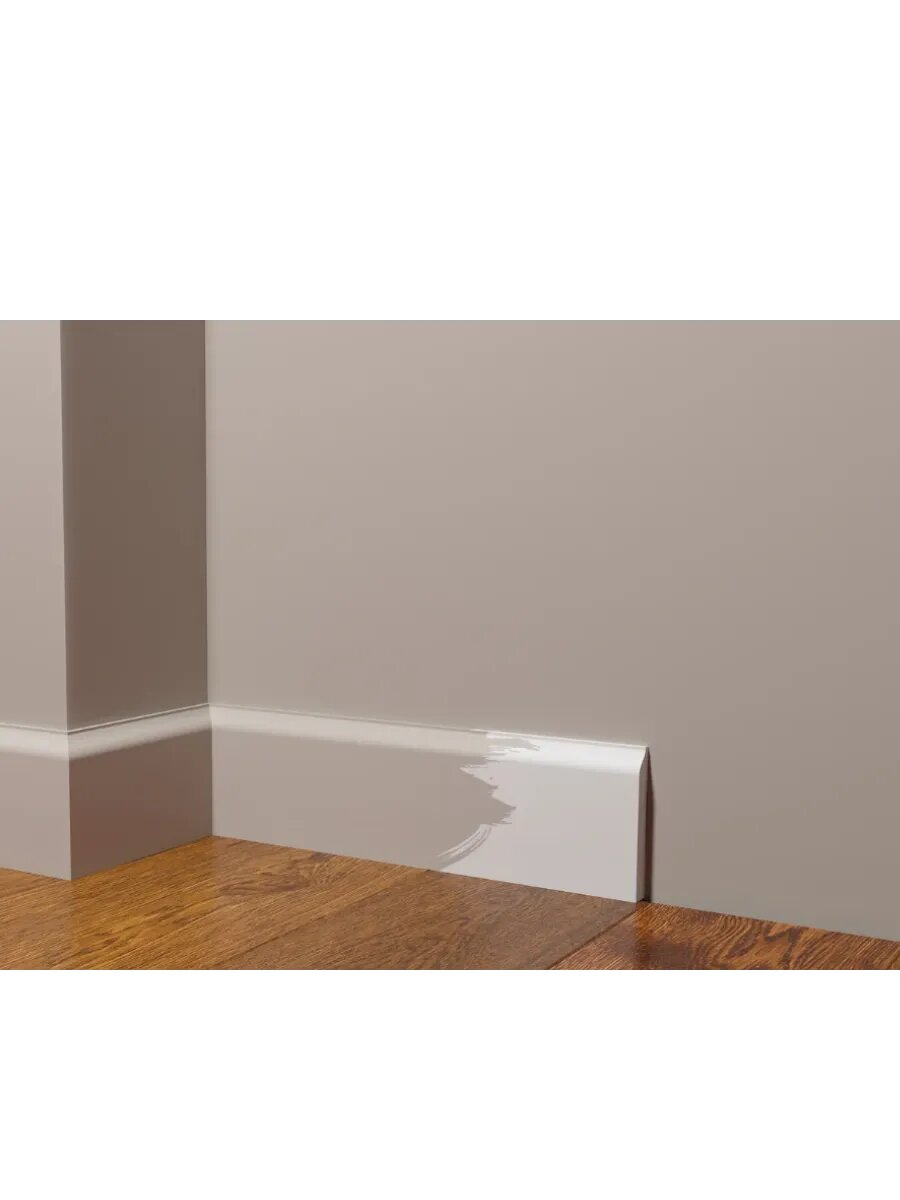 Плинтус напольный дюрополимер белый DD47 200х.8.2х1.3 см