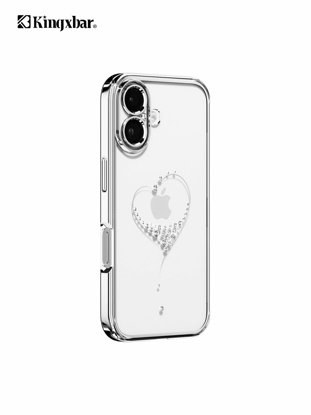 Kingxbar для iPhone 16 чехол Wish (with Austrian Crystals) Silver