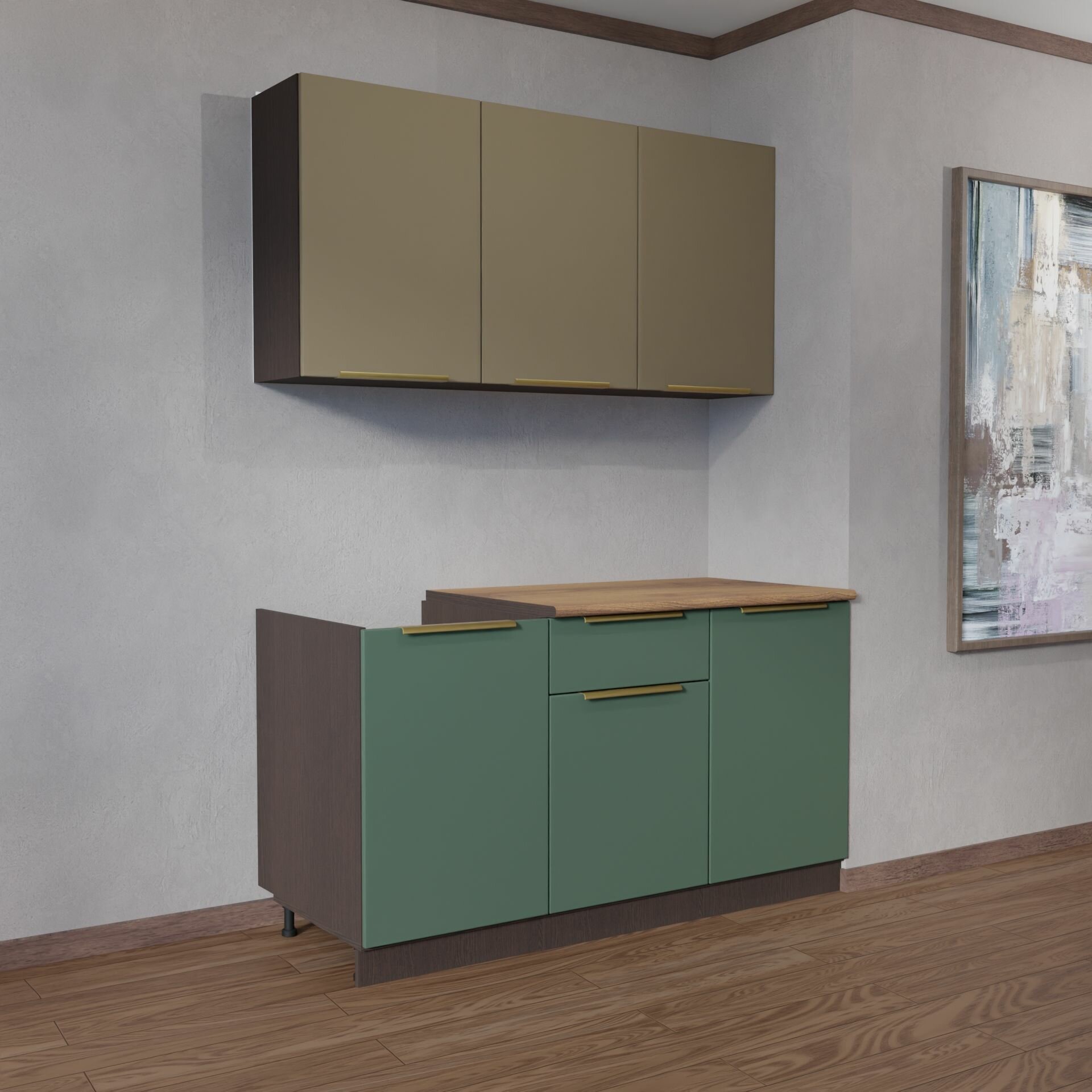 Кухонный гарнитур 1,5м МДФ Микс Марта