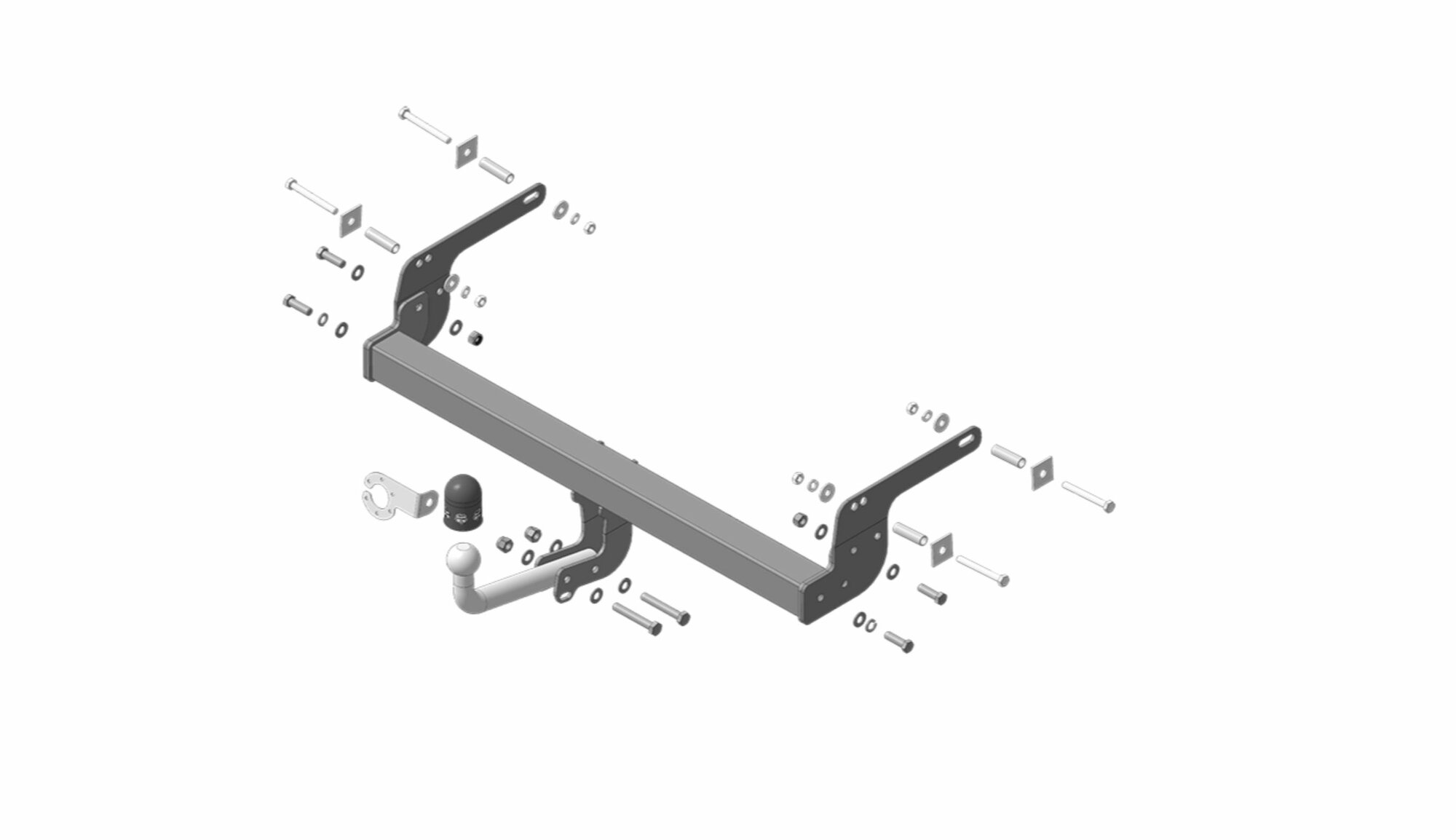 Фаркоп АвтоСтандарт для Renault Duster, Nissan Terrano 2014-2022 (оцинк. Шар)(паспорт и сертификат в комплекте)(без электрики) R101A