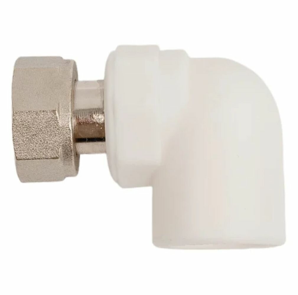 Угольник VALTEC PPR с накидной гайкой 20х1/2, полипропилен + латунь, VTp.758.0.02004
