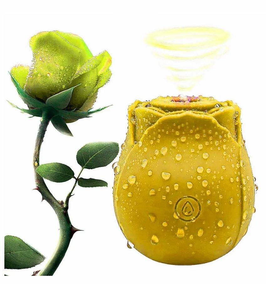 Вибратор "Роза", 2 мотора, водонепроницаемый, 10 режимов, киберкожа, 6 см, жёлтый