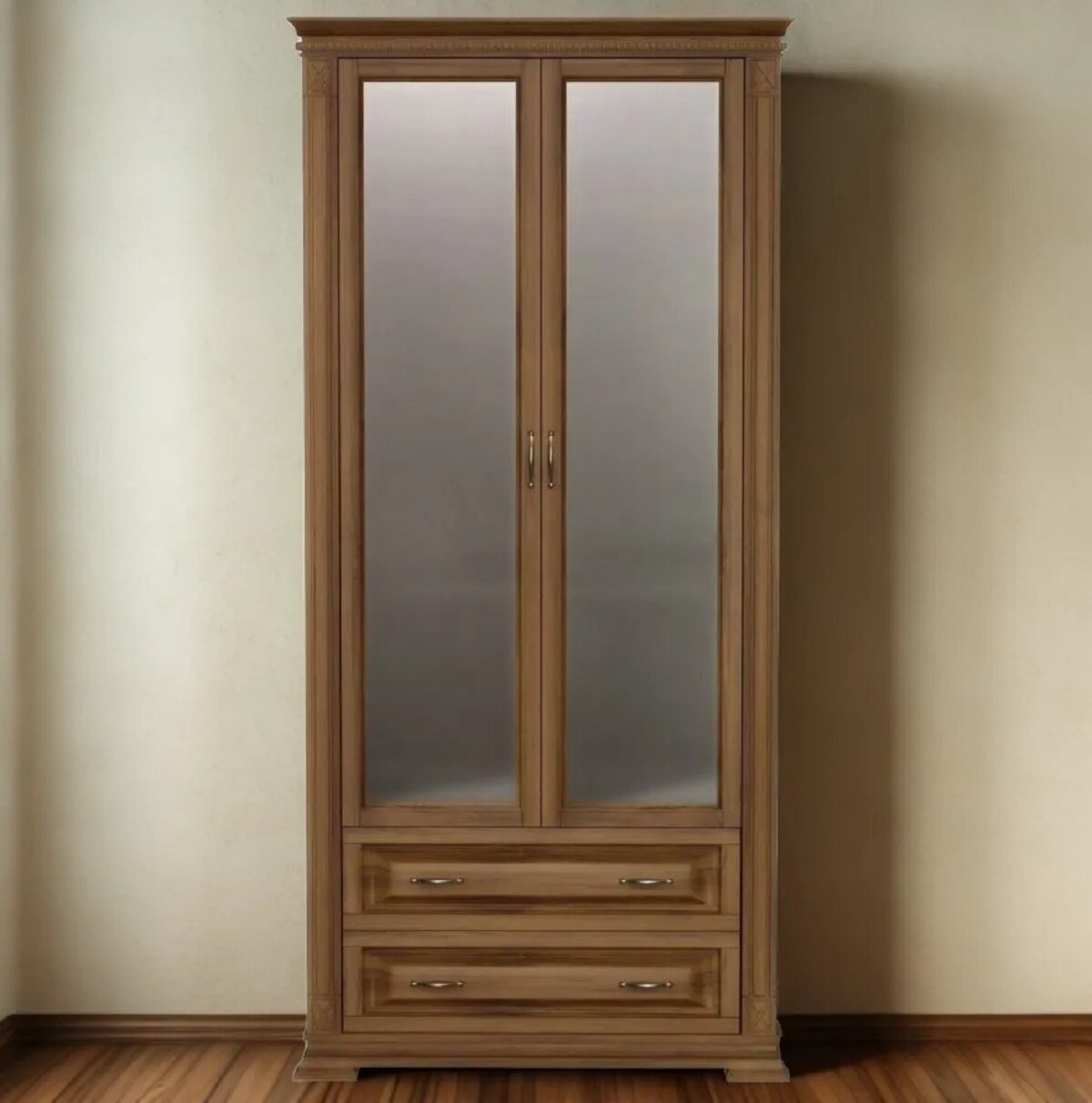 Шкаф распашной двухдверный из сосны Верди Premium 111, 100x60x210 клас. орех 2