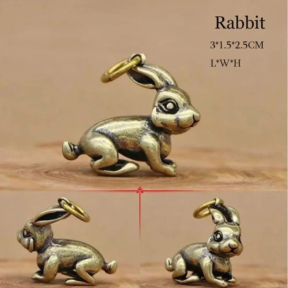 Медная миниатюрная статуэтка кролика 3*1.5*2.5CM