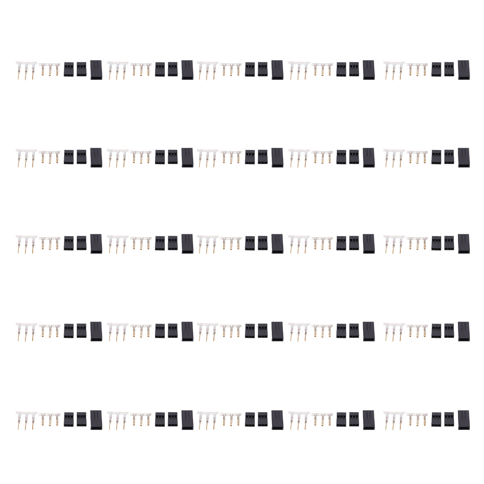 JR-совместимый комплект из 50 штекеров для сервоприводов, набор обжимных штырей разъемов папа и мама для моделей RC, высококачественные металлические разъемы для надежных соединений
