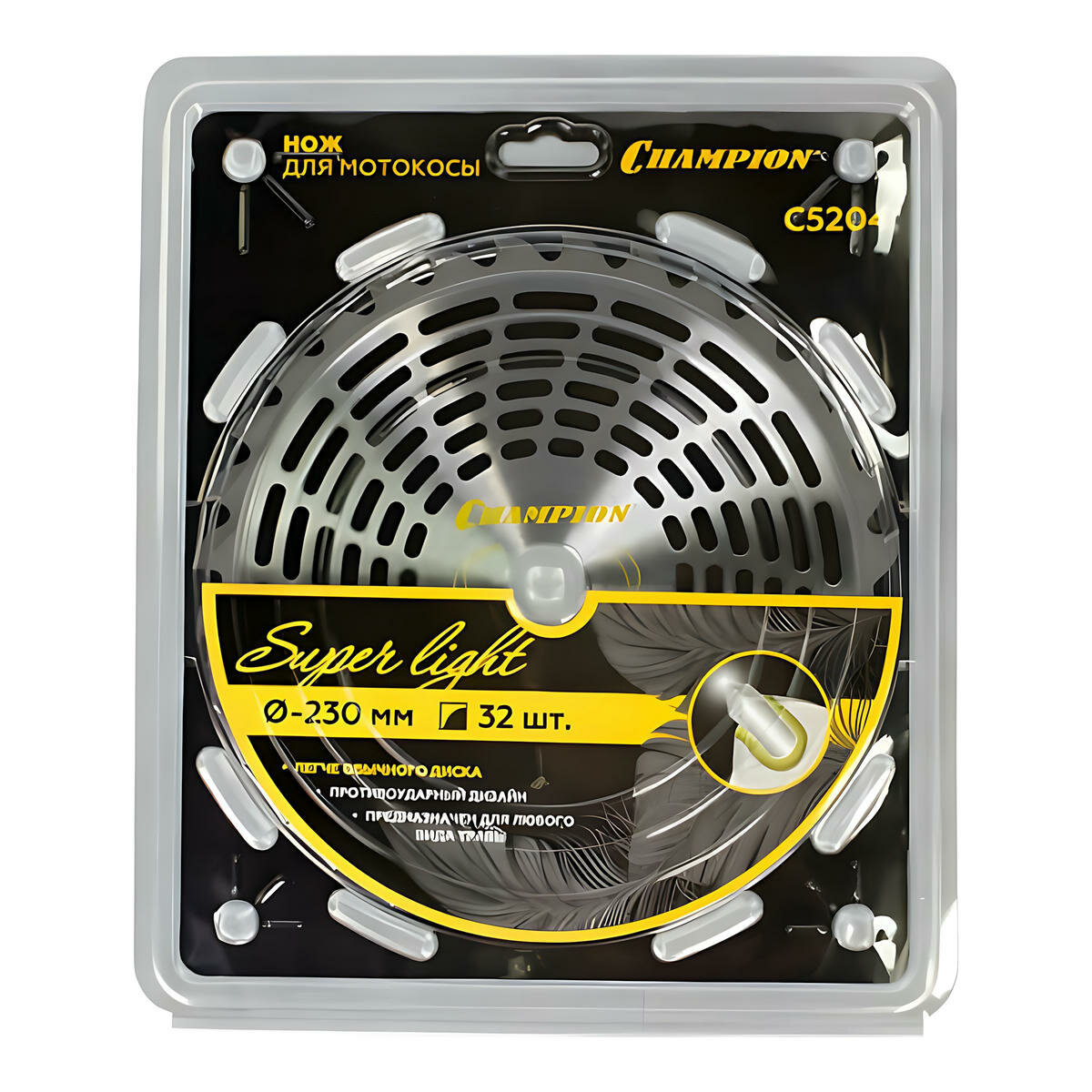 Нож с зубцами из твердого сплава 230 х 25.4 мм 32T Super Light (SRM-330ES/350ES/4605) CHAMPION C5204