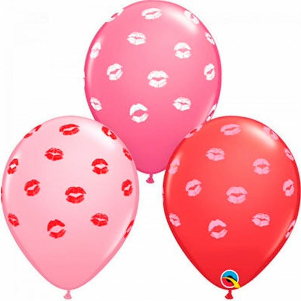 Воздушные шары Европа уно трейд "Губы", Red Rose Pink, 11 дюймов, 25 шт (1103-3094)