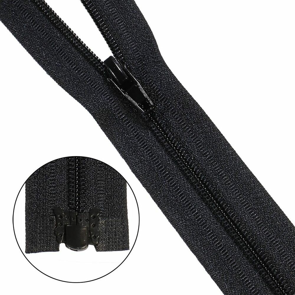 Молния айрис витая т3 1 замок 60 см 580 черный, 322, 10 шт