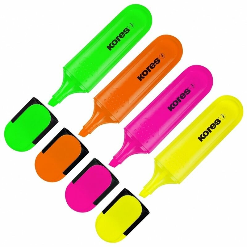 Маркер выделитель текста Kores 4 цвета