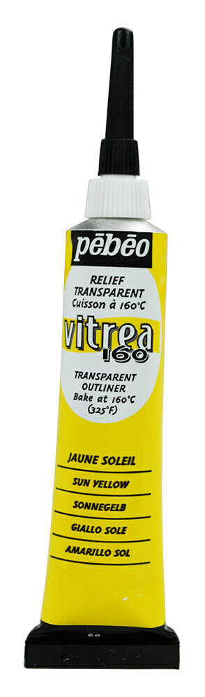 Контурная краска Pebeo по стеклу, под обжиг, Vitrea 160, 20 мл, солнечный