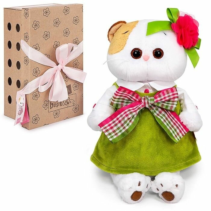 Мягкая игрушка Basik&Сo Кошка Ли-Ли в бархатном сарафане (LK24-073)