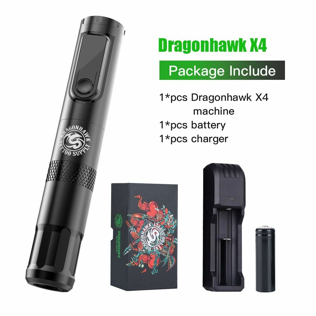 Беспроводная тату машинка для тату Dragonhawk X4