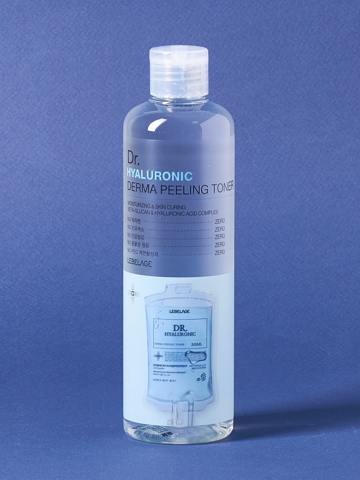 Lebelage Увлажняющий отшелушивающий тонер с гиалуроновой кислотой 310мл Dr. Hyaluronic Derma Peeling Toner
