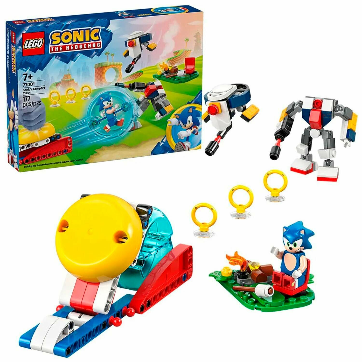 Конструктор детский LEGO Sonic the Hedgehog Соник - схватка у костра, 177 деталей, возраст 7+, 77001