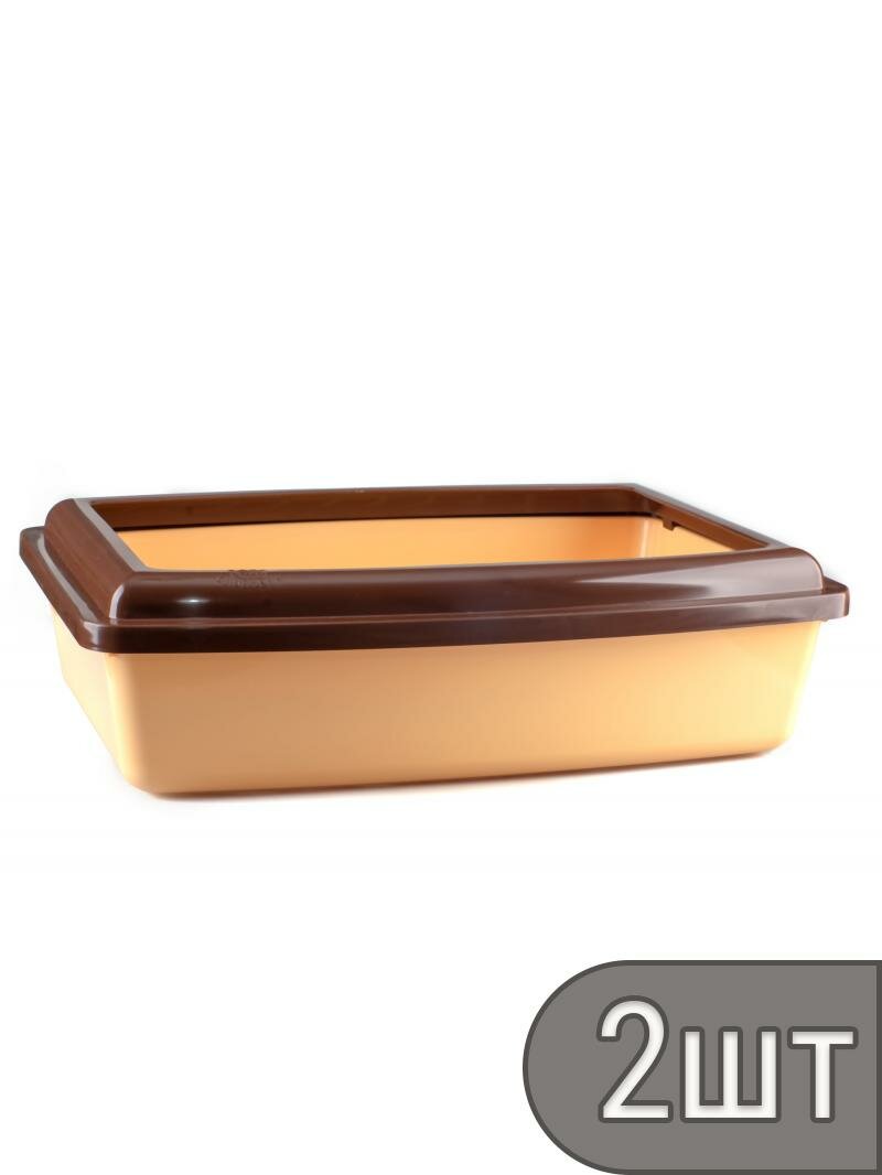 Вака Набор 2 шт Туалет Премиум "глубокий С бортиком", (Сливки/Венге 41,5*30,5*9,5 см