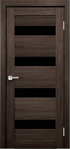 Межкомнатная Дверь Verda Х-8 Грей со Стеклом Лакобель Чёрный 1900х550мм (Полотно 1шт) / Верда.