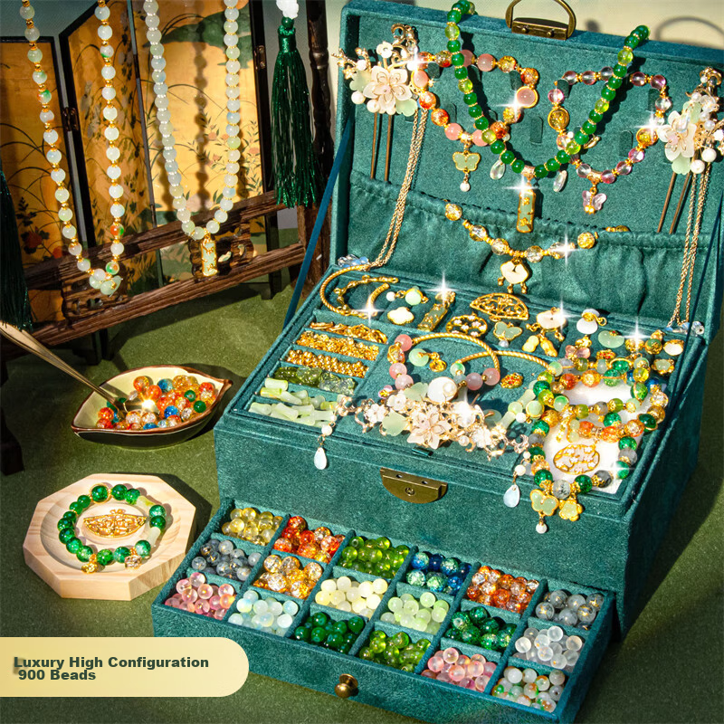 Huangen High-End Practical Gift Box, Beading Bracelet, DIY Handmade, Pretend Play Toy, Birthday Gift for Girls, Ages 6-10, 12-15