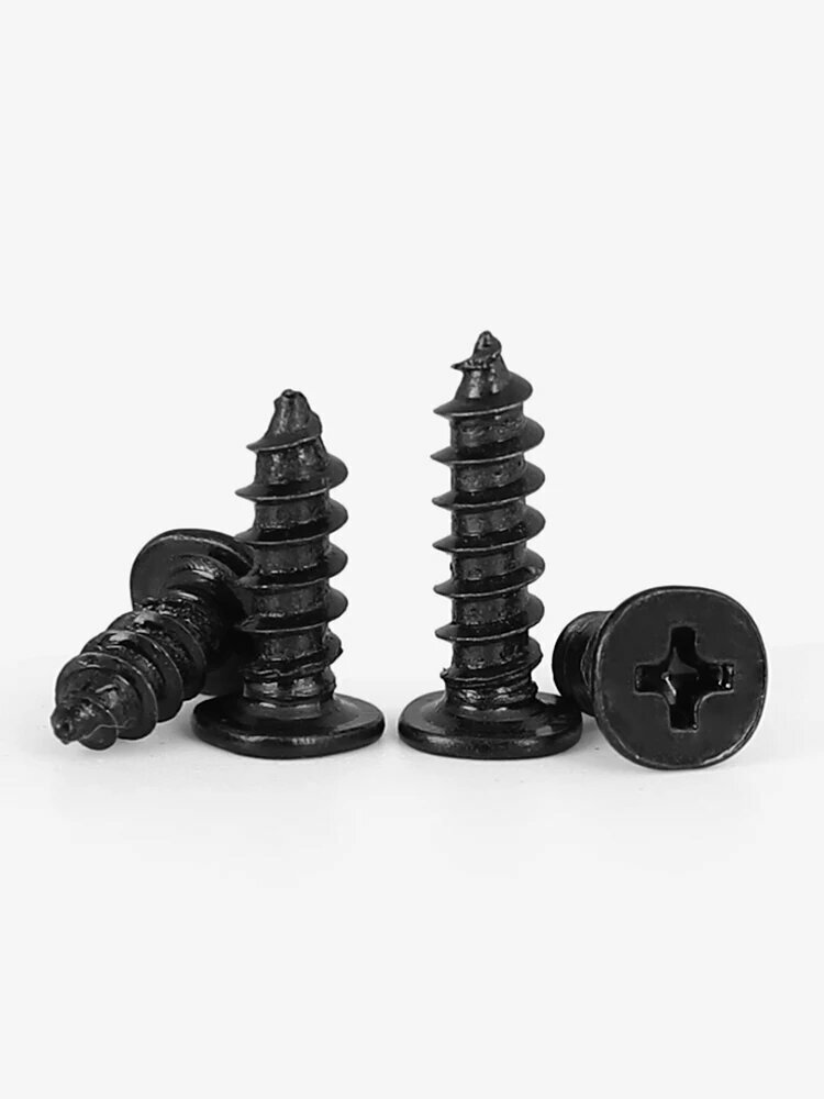 Huiruixin Ультратонкие саморезы по дереву M1.2-M4 черный M1.4x3mm-200pcs, Black