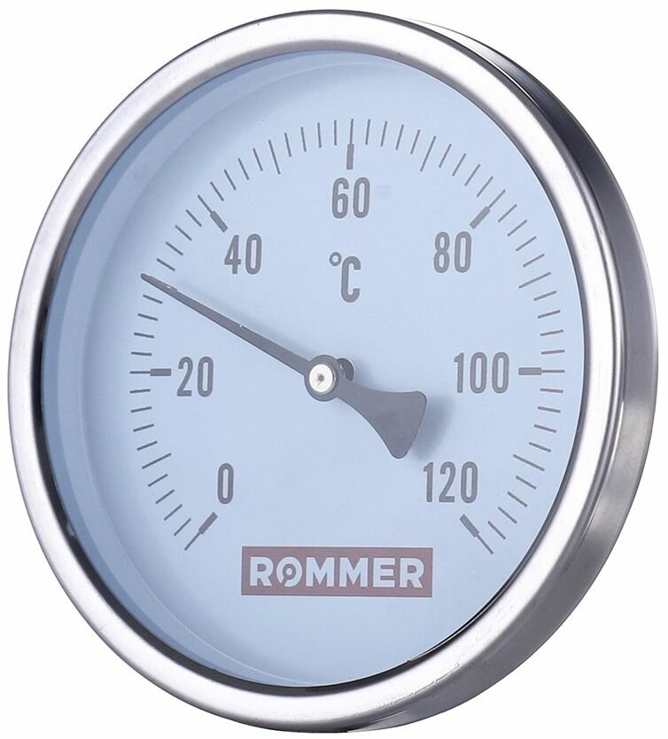 Термометр биметаллический ROMMER 1/2" (корпус 63 мм, гильза 50 мм)