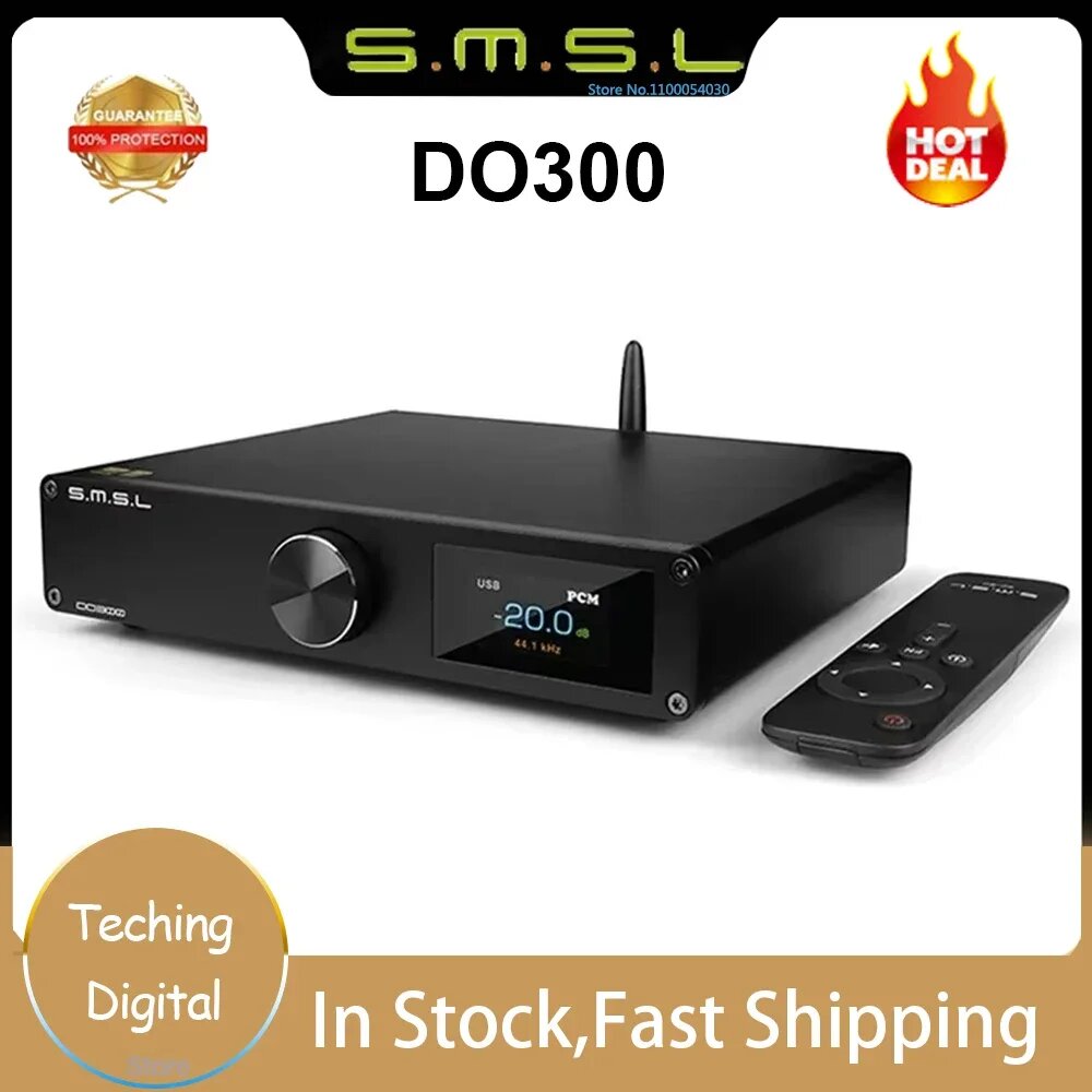 Аудиодекодер SMSL DO300 ES9039MSPRO 2-й PLL LDAC XLR MQA-CD ЦАП XMOS XU316 DSD512 32 бит 768 кГц Bluetooth5.1 с пультом дистанционного управления
