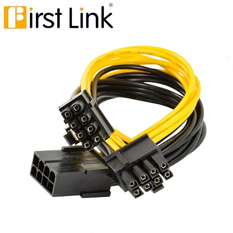 Адаптер питания PCIe 8-контактный (мама) на двойной 2X 8-контактный (6+2) штекер PCI Express, удлинительный Y-образный р