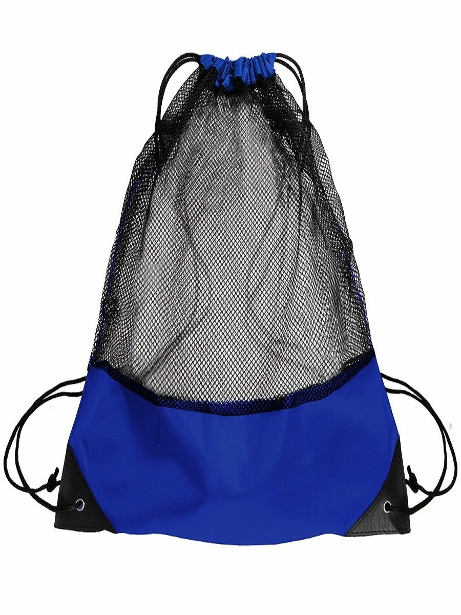 Рюкзак мешок с укреплёнными уголками Mesh, синий, 35*41 см, полиэстер