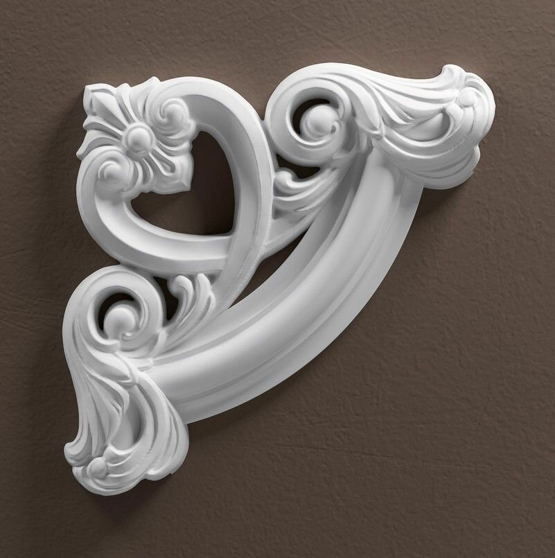 Декоративный угол к молдингу Де-Багет М5У2, белый.