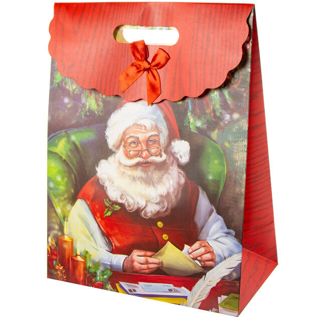 Подарочный пакет Волшебник Санта с письмами 37*28 см, Due Esse Christmas (Ду Эссе Кристмас), (F3-1818)F1-1917-1