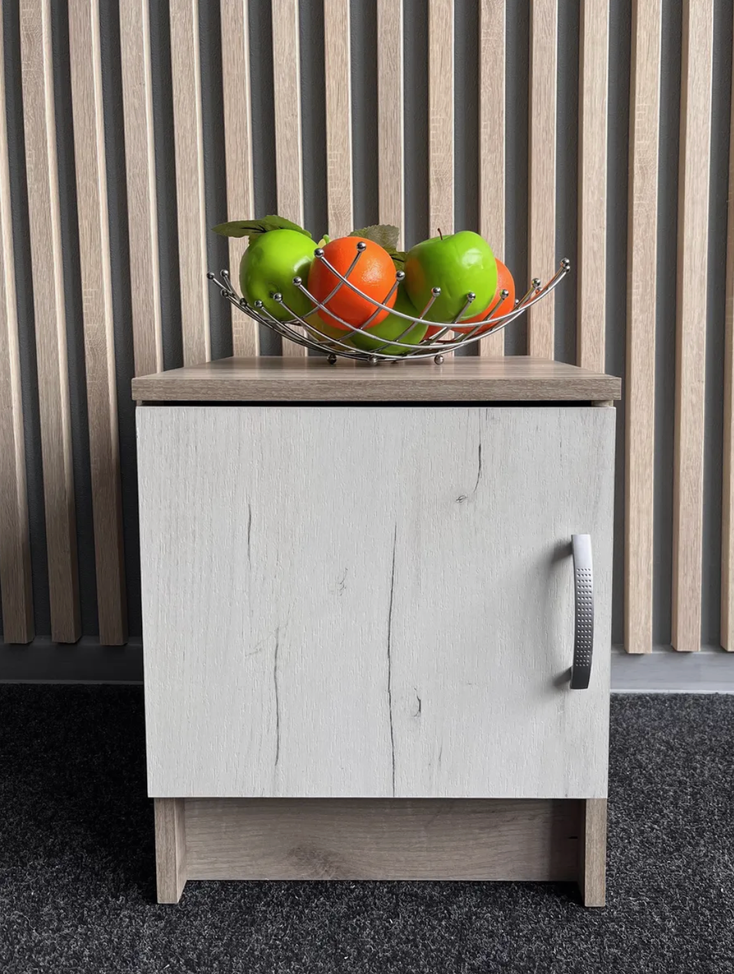 Прикроватная тумба Бася ТБ-551, 35×42×38 см, дуб крафт серый / белый