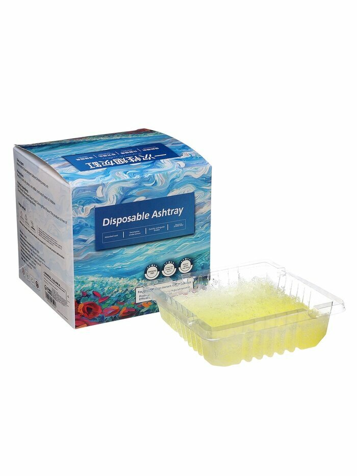 Одноразовые пепельницы с поглотителем запаха гидрогелем "Океан", набор 30 шт 10648589