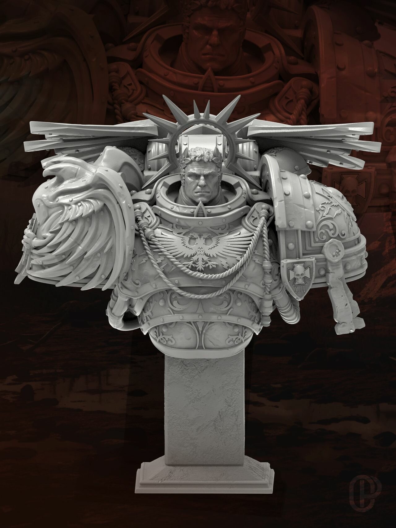 Миниатюра Бюст Примарха Roboute Guilliman / Вархаммер 40000 - Warhammer 40K (80мм)