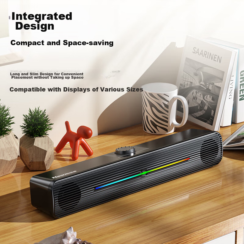 Newman K233 Speaker, Computer Speakers for Home Desktop, Subwoofer, Multimedia Laptop Gaming Wired Mini Speakers