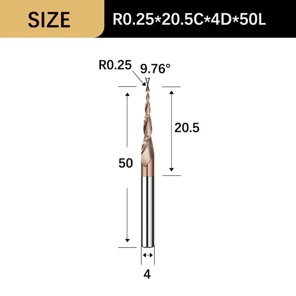 Фреза торцевая R0.25x20.5C, 4D, 50L