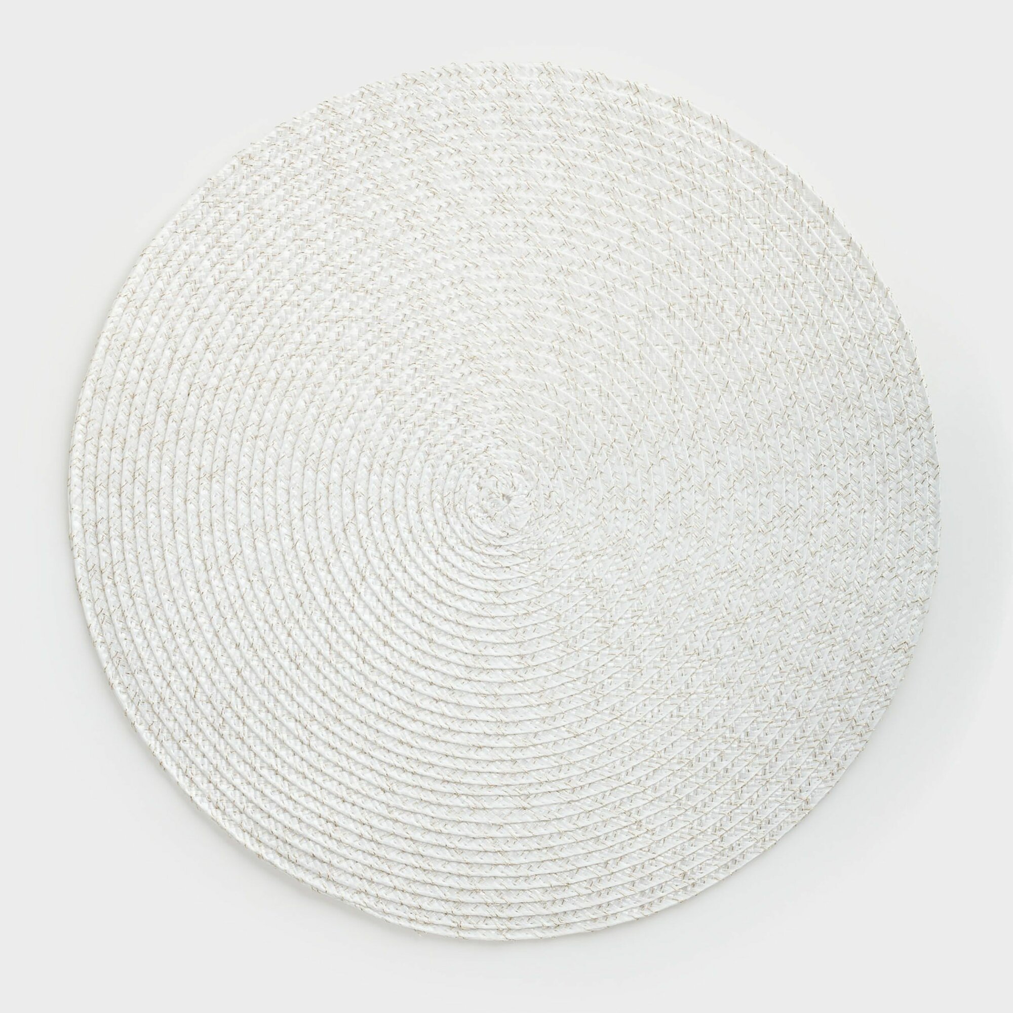 Салфетка под приборы, 38 см, полиэстер, круглая, молочная, Ring mix