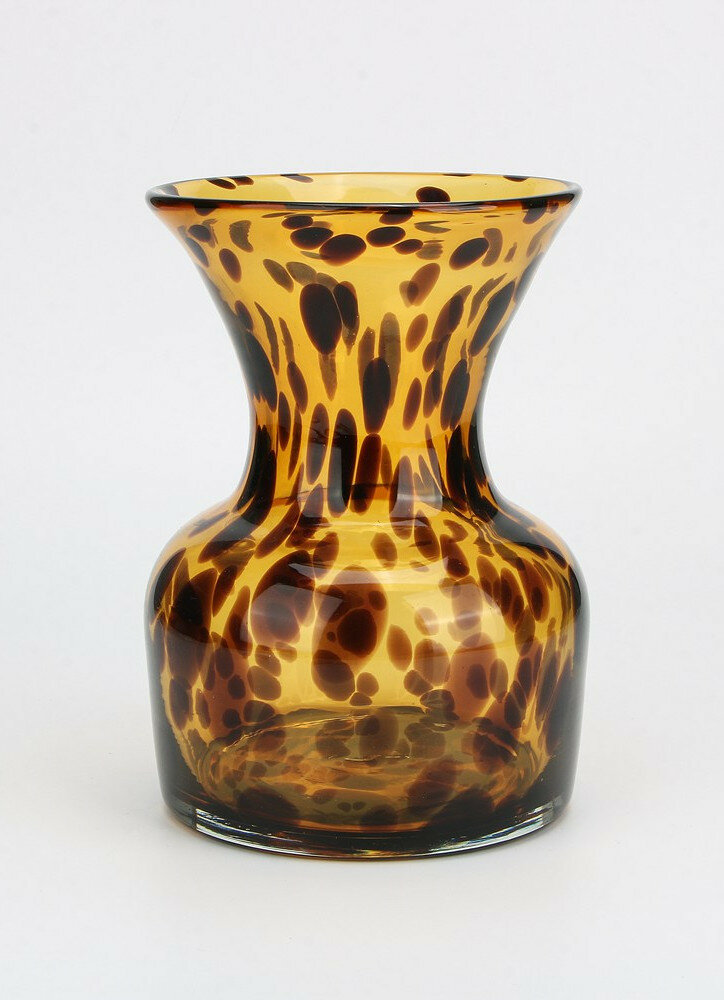 Ваза для цветов TODELIA "Янтарная", высота 14,5 см, стекло, жёлтый/чёрный