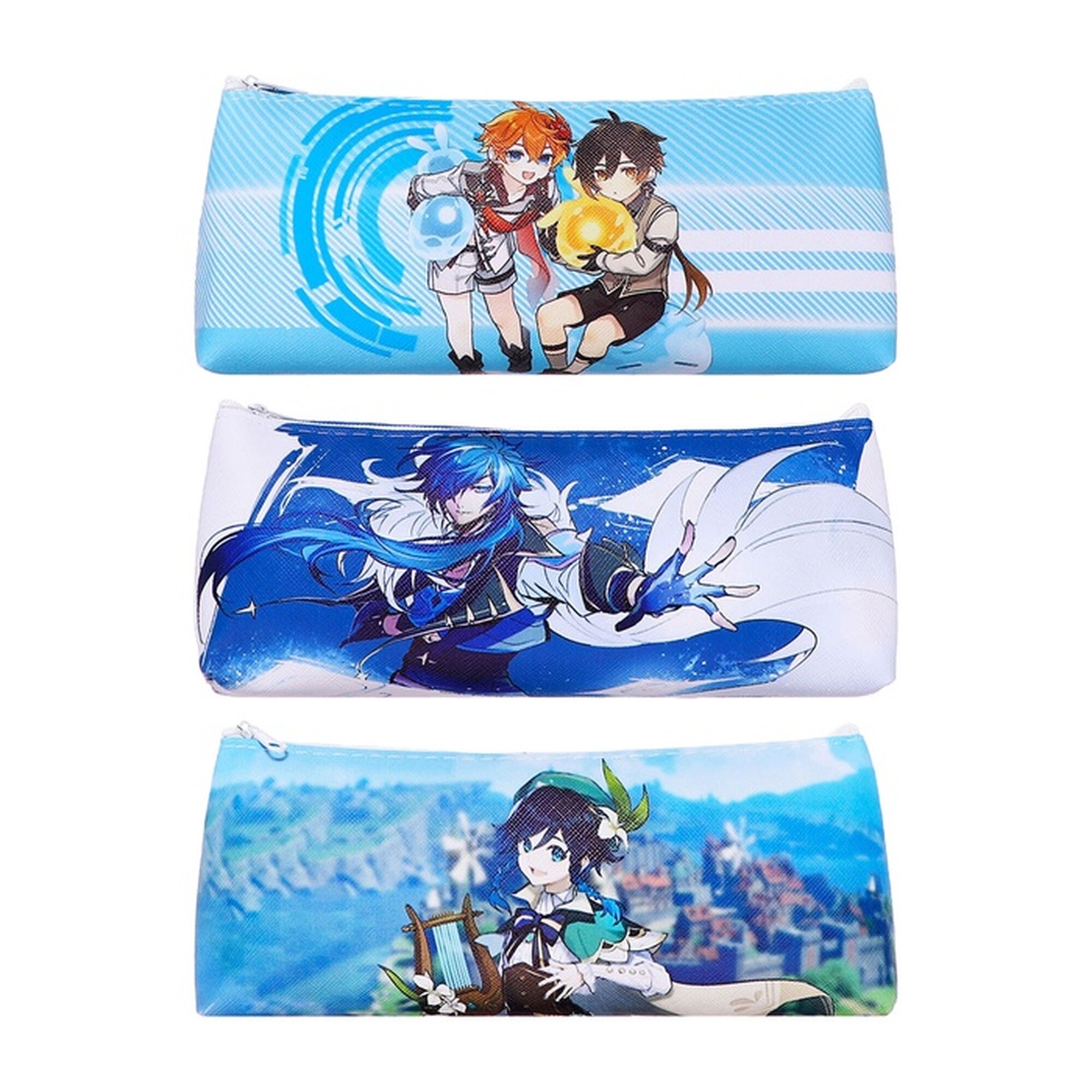 Пенал Сима-ленд "Аниме", школьный, 1 отделение, на молнии, голубой, микс