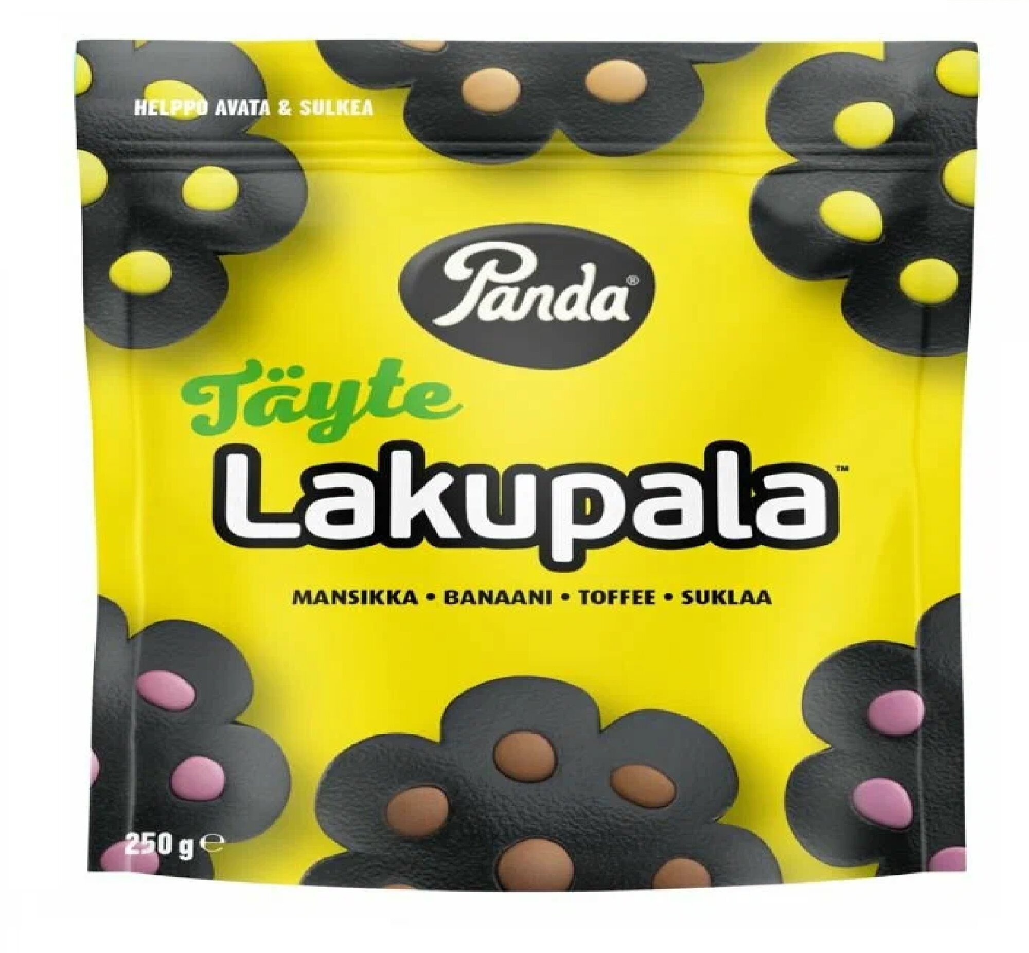 Конфеты Panda Lakupala, жевательные, лакричный вкус, ассорти, без добавок и ГМО, 25%, 250 г