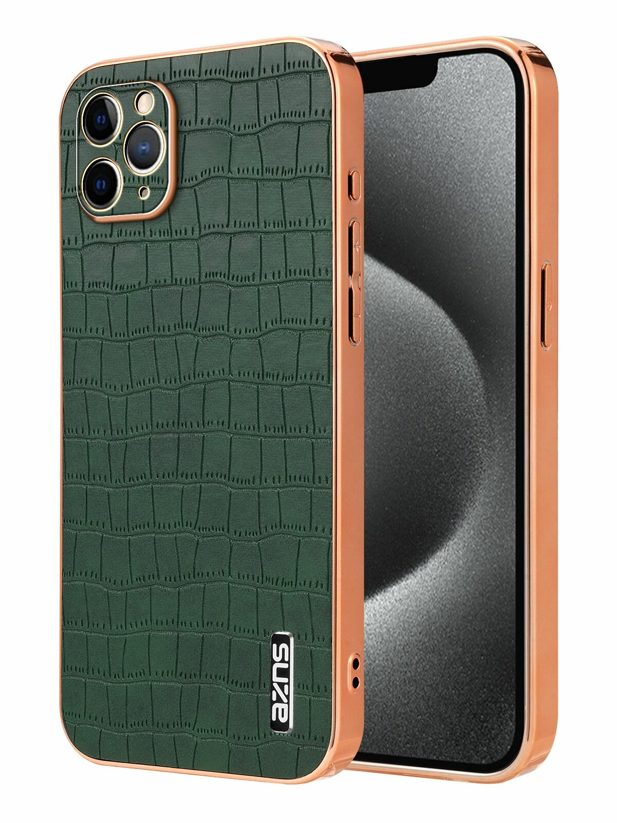 Модный кожаный защитный чехол для Apple iPhone 11 Pro Max (Эпл Айфон 11 Про Макс), текстура из крокодиловой кожи премиум-класса, устойчив к падениям и долговечен