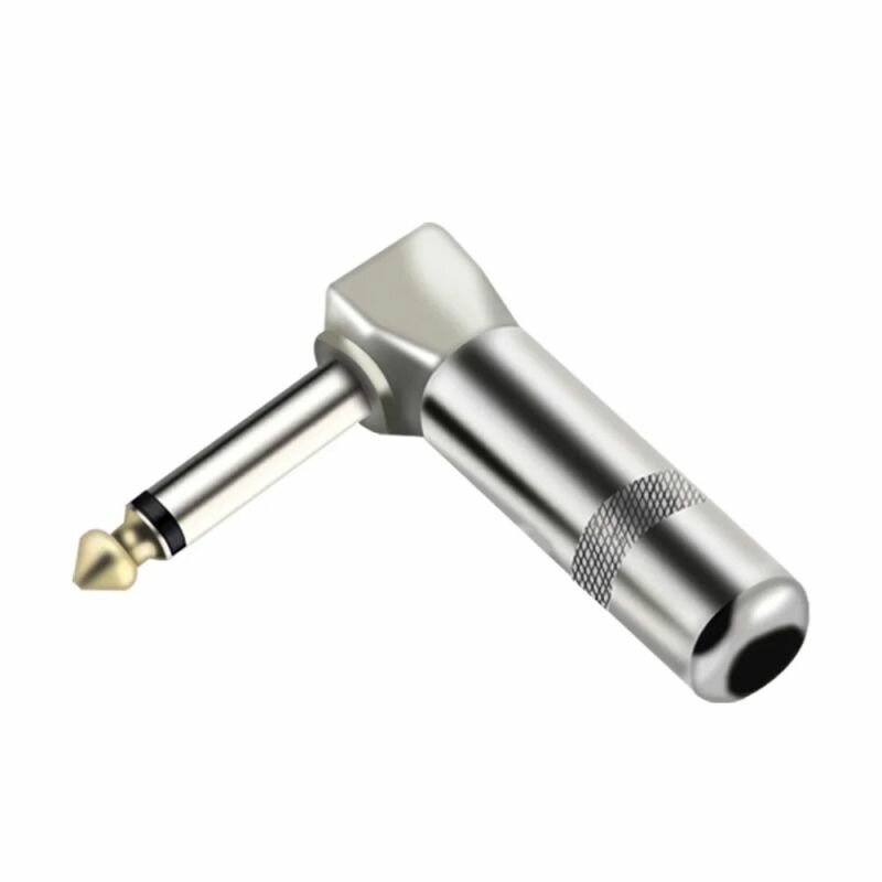 1 шт. 6,35 мм разъем для провода под прямым углом, 4 угла, 2 полюса, 6,35 мм, моно, штекер, микрофонный разъем, адаптер для гитарного разъема