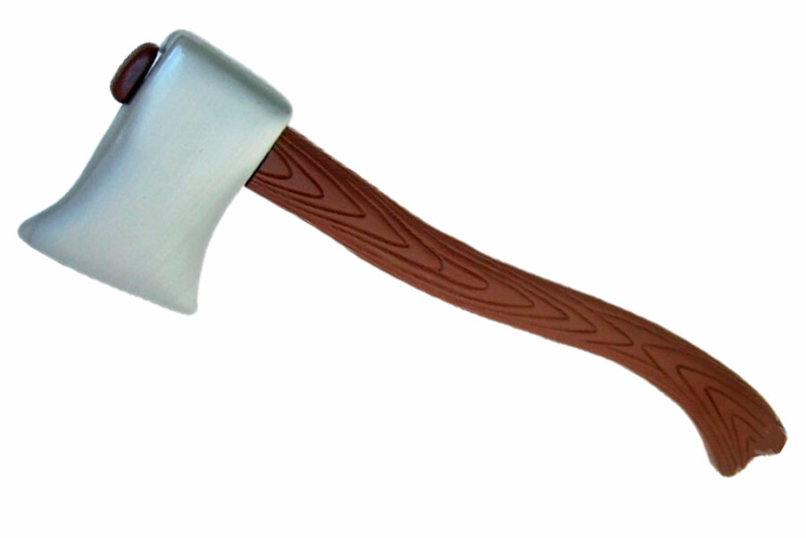 Топор-гигант серебристый, коричневый пластик, длина 58 см