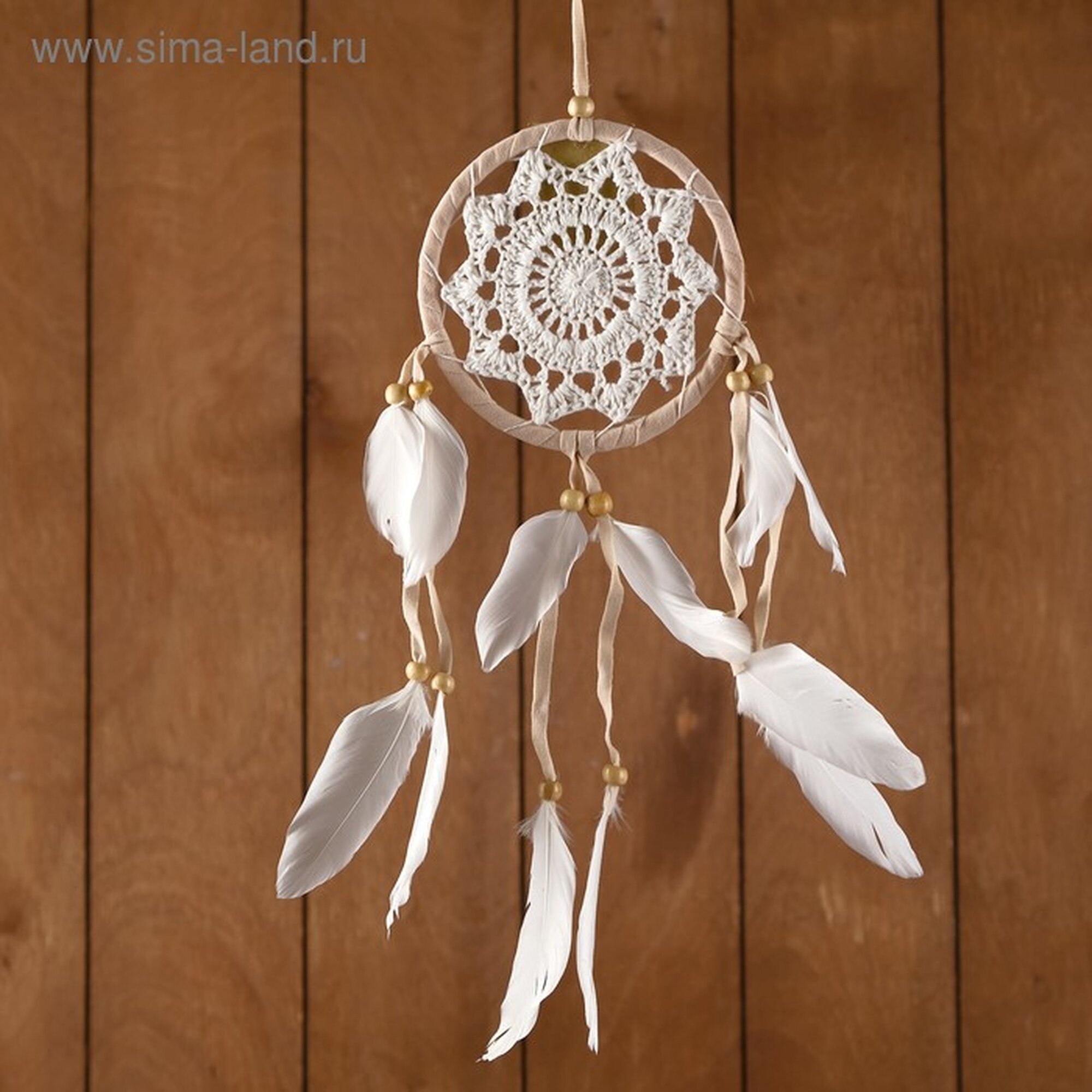 Ловец снов Сима-ленд "Восхищение", бежевый, текстиль, пластик, 12x40 см