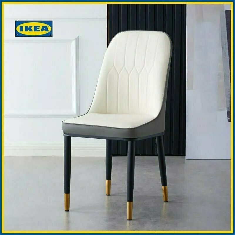 Стул для кухни IKEA из кожи, водонепроницаемый, грузоподъемностью 150 кг, с усиленной интегрированной рамой (один, белый)