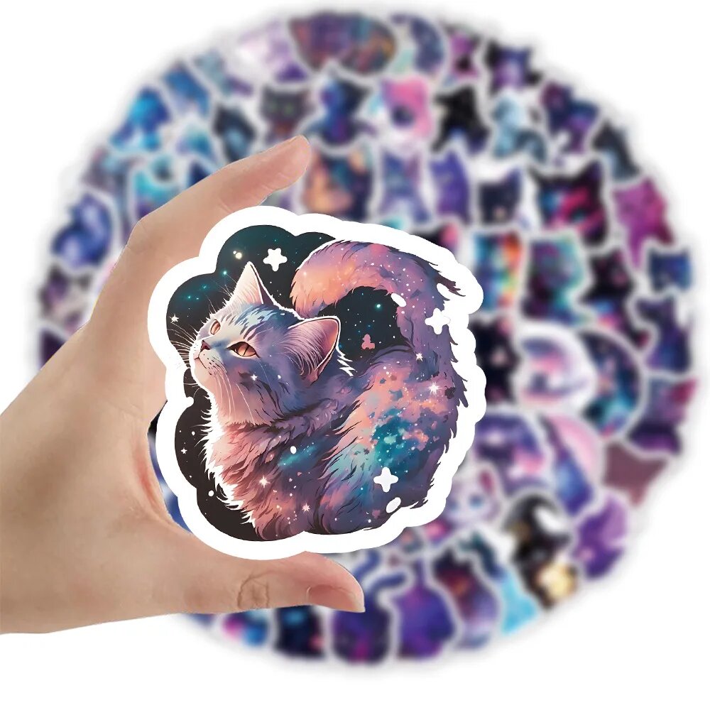 Наклейки GOGOTU "Звездное небо, кошка", 100PCS