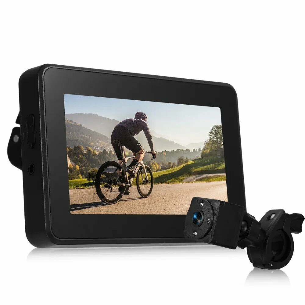 KNOW EASY-Велосипедное зеркало на руль 1080P с камерой 4,3", ночное видение, угол 150 , кронштейн 360 , совместимость с горным велосипедом