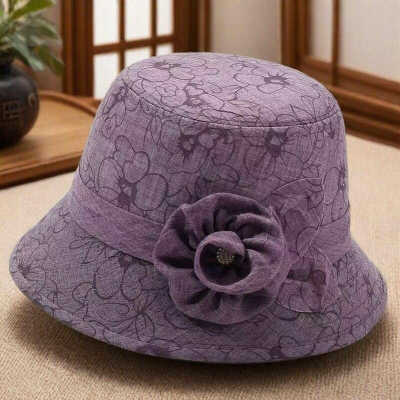 Шляпа, для пожилых, регулируемая, фиолетовая